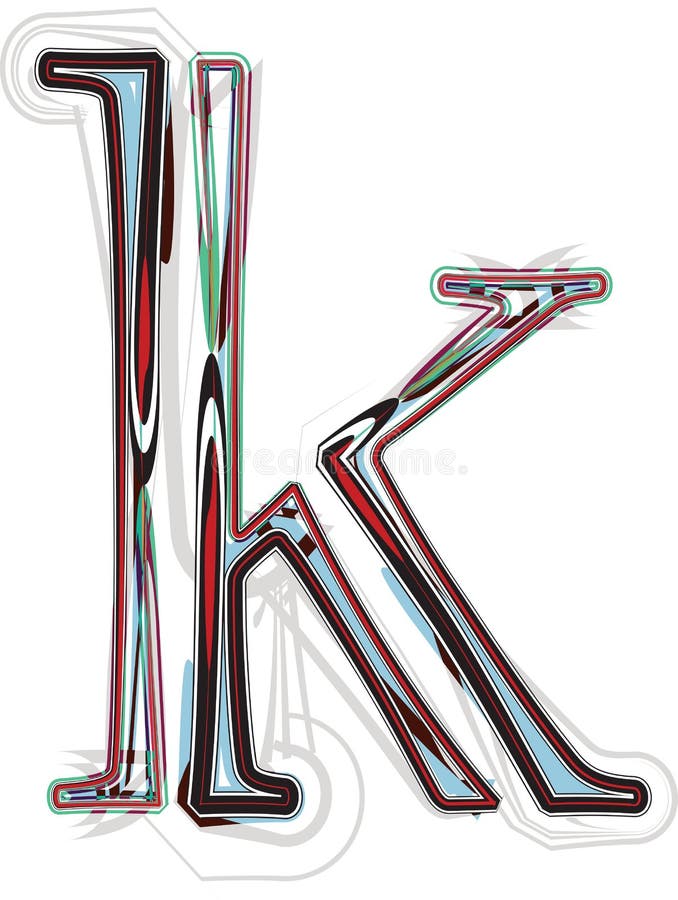 Font Illustration Letter k stock vector. Illustration of graphic ...