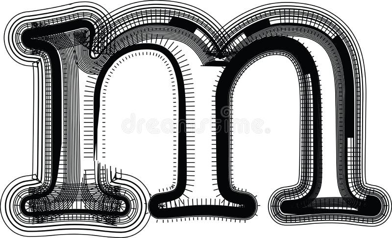Font illustration LETTER m stock vector. Illustration of grunge - 101306975