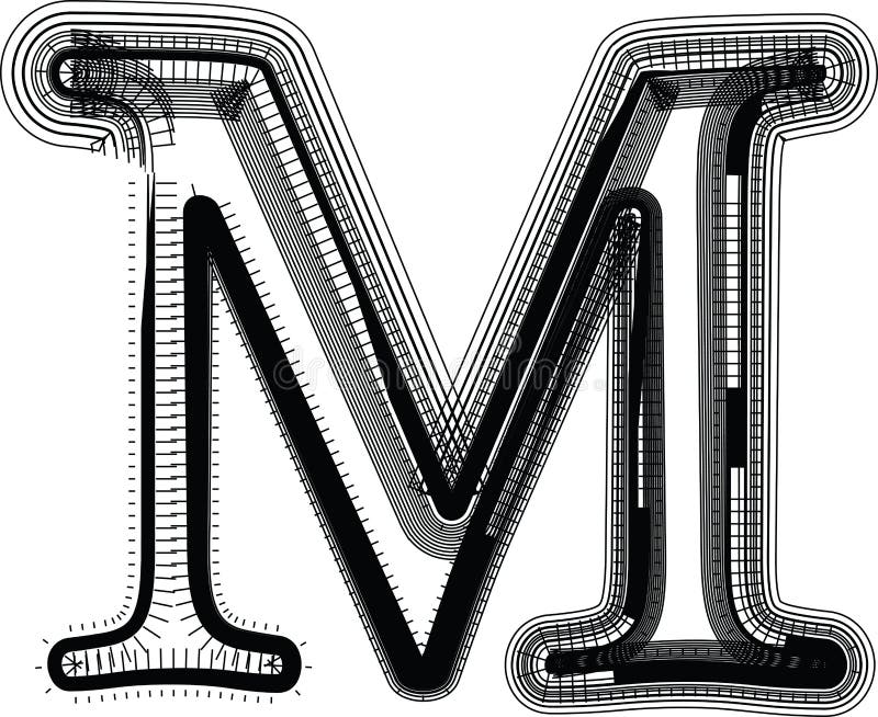 Font illustration LETTER M stock vector. Illustration of abstract ...