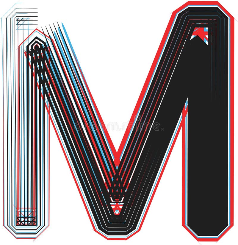 Font illustration letter M