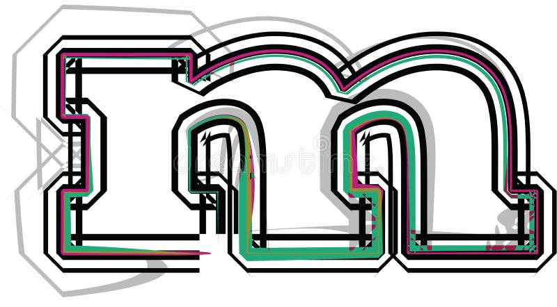 Font Illustration Letter m stock vector. Illustration of learning ...