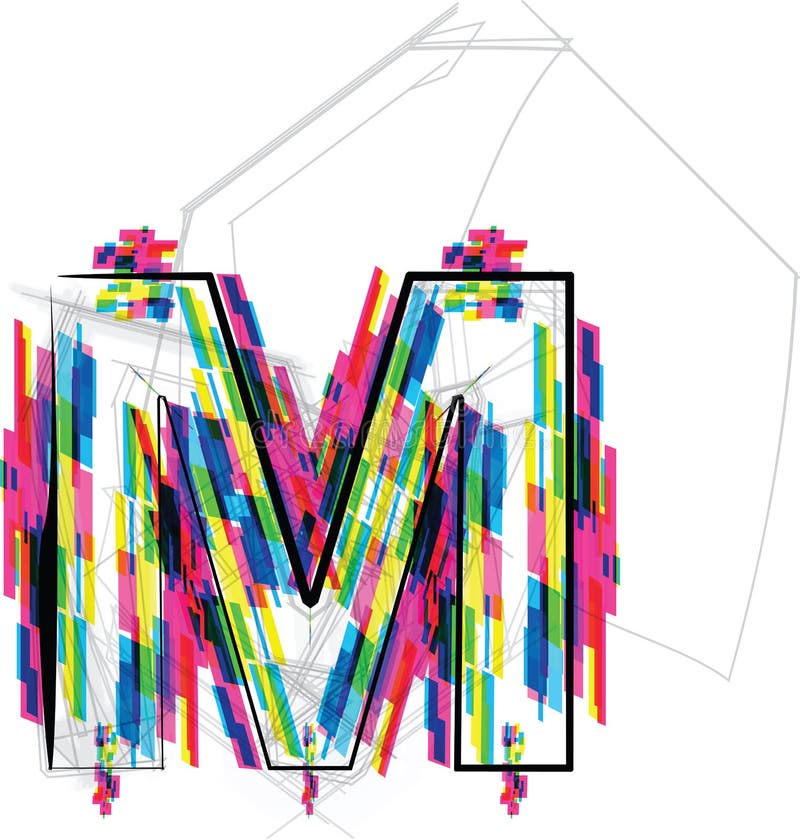 Font Illustration. LETTER M Stock Vector - Illustration of pattern ...