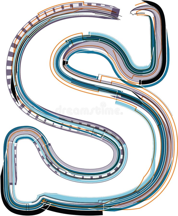 Font illustration LETTER S stock vector. Illustration of scribble ...