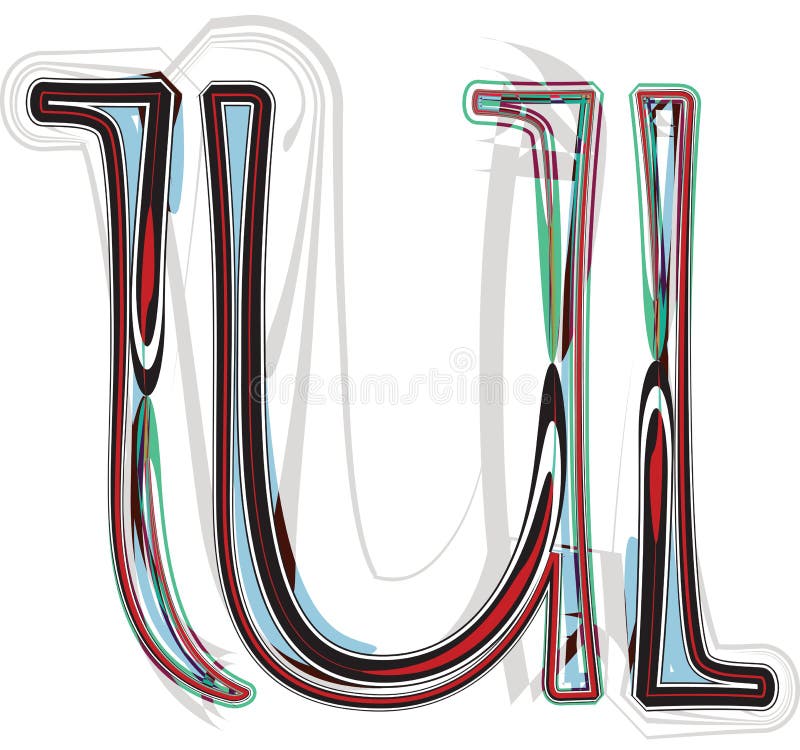 Font Illustration Letter u stock vector. Illustration of scratch ...