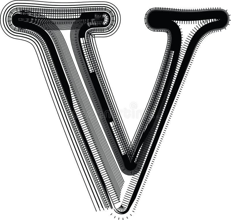 Font illustration LETTER V stock vector. Illustration of abstract ...