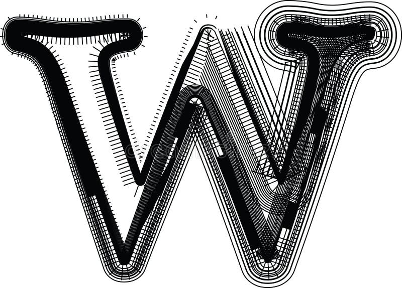Font illustration LETTER w stock vector. Illustration of graphic ...