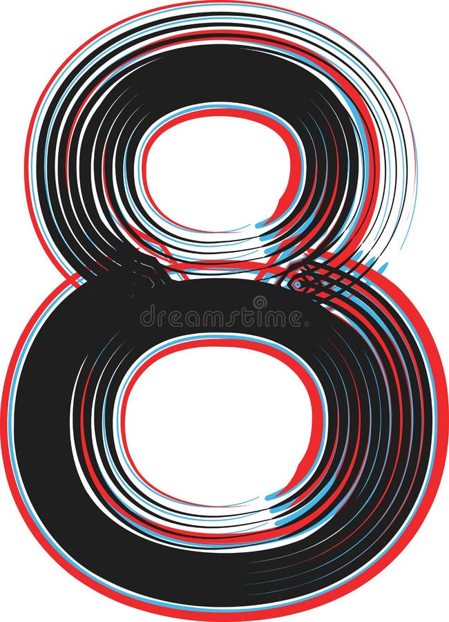 Font illustration NUMBER 8 stock vector. Illustration of outline ...