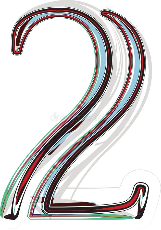 Font illustration NUMBER 2 stock vector. Illustration of artistic ...