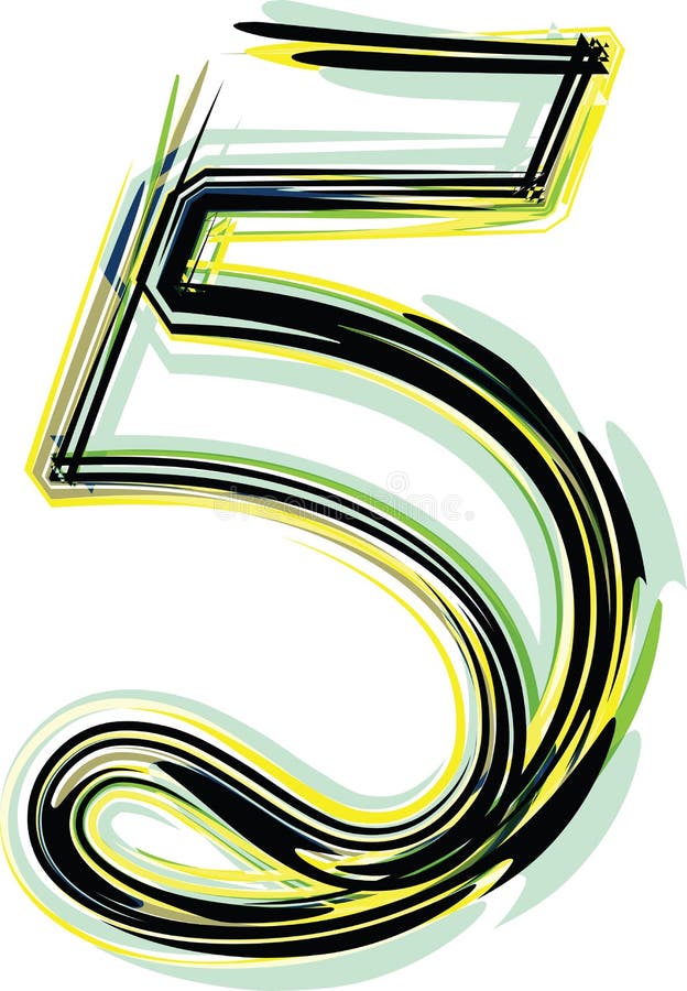 Font illustration NUMBER 5 stock vector. Illustration of abstract ...