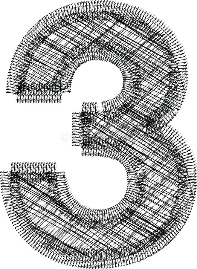 Font Illustration NUMBER 3 stock vector. Illustration of calligraphy ...
