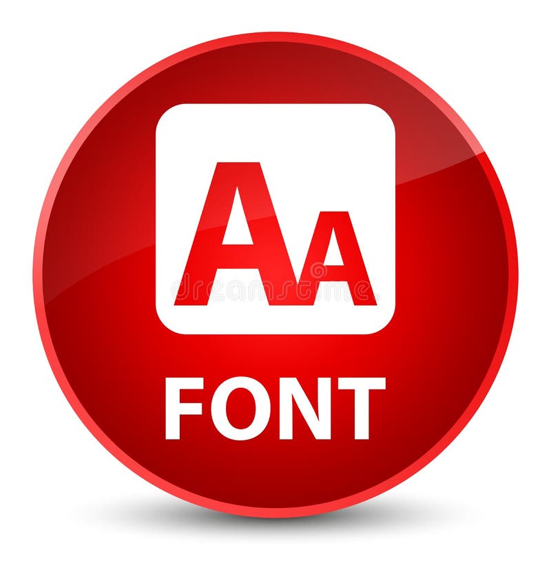 Font Elegant Red Round Button Stock Illustration - Illustration of ...