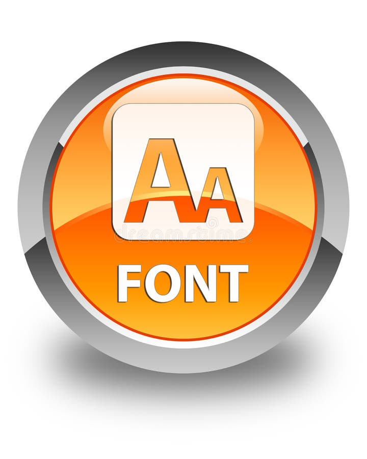 Font Glossy Orange Round Button Stock Illustration - Illustration of ...