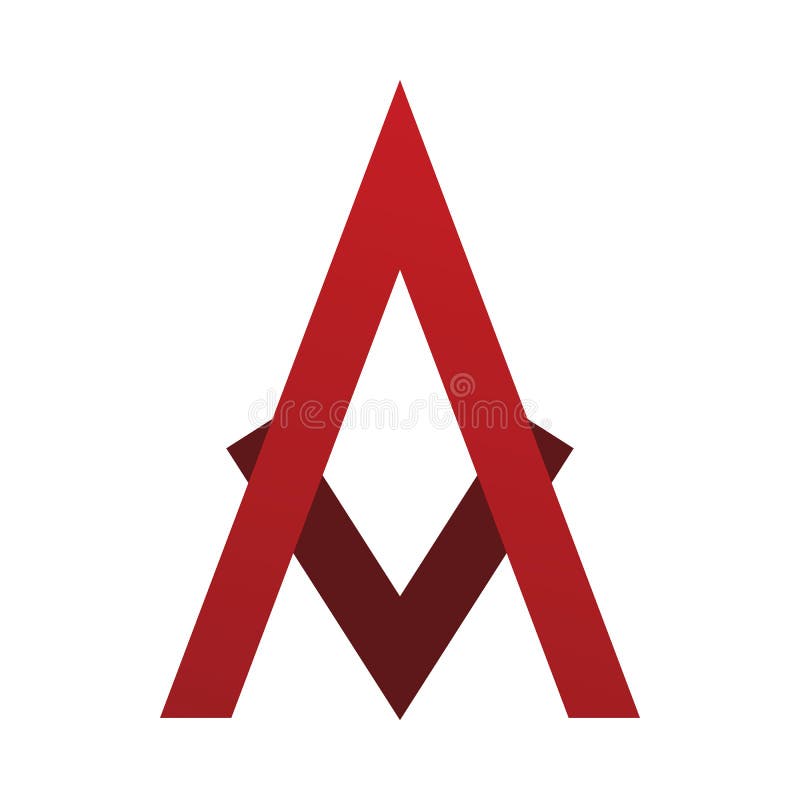 Font Letter a Diamond Solid Red Logo Design Stock Illustration ...