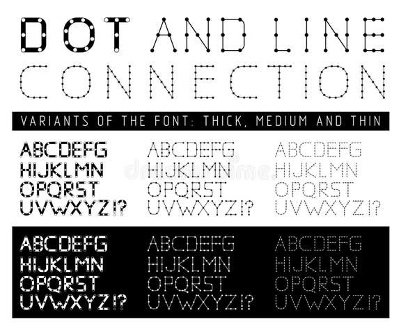 Font with Letters Composed of Lines and Points Stock Vector ...