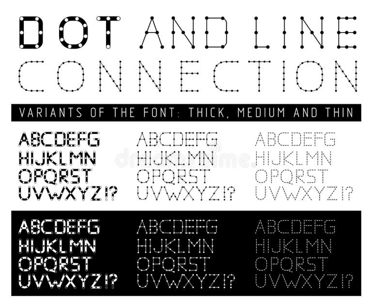Font with Letters Composed of Lines and Points Stock Vector ...