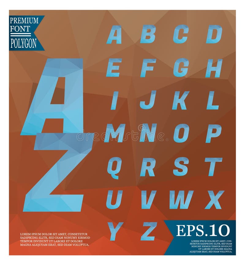 Font Low Poly on Backgrounds Full Color Pattern of Geometric Shapes ...