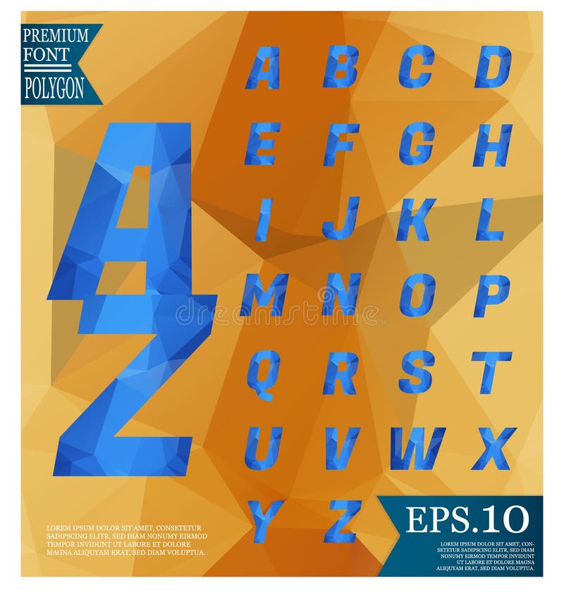 Font Low Poly on Backgrounds Full Color Pattern of Geometric Shapes ...