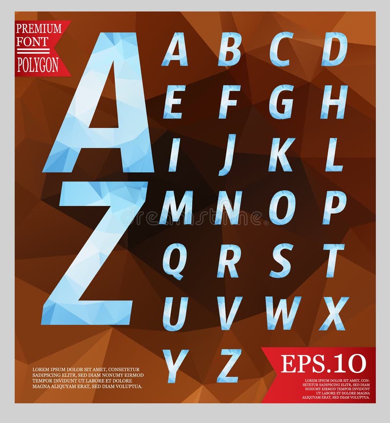 Font Low Poly Design and Abstract Geometric Backgrounds Full Col Stock ...