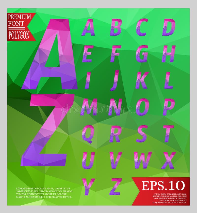 Font Low Poly Design and Abstract Geometric Backgrounds Full Col Stock ...