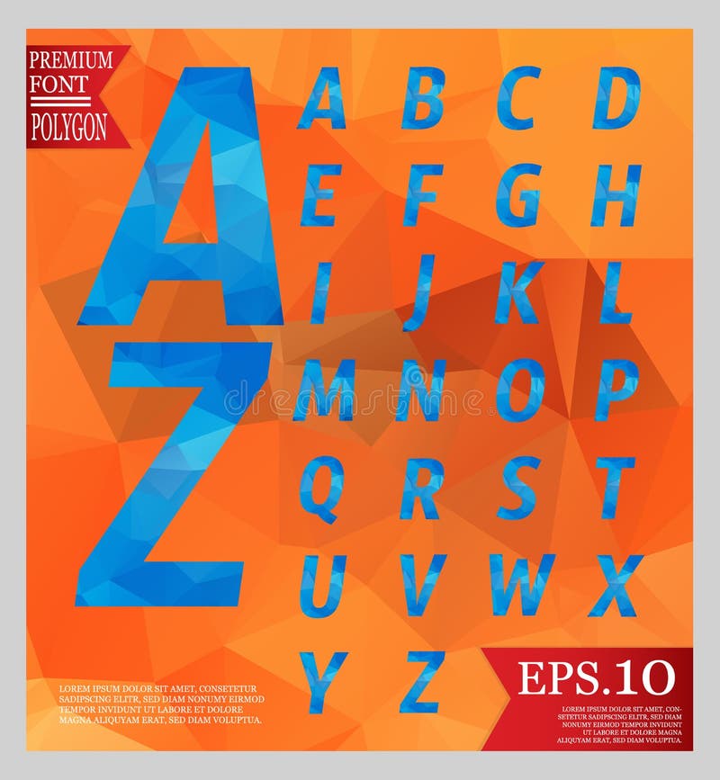 Font Low Poly Design and Abstract Geometric Backgrounds Full Col Stock ...