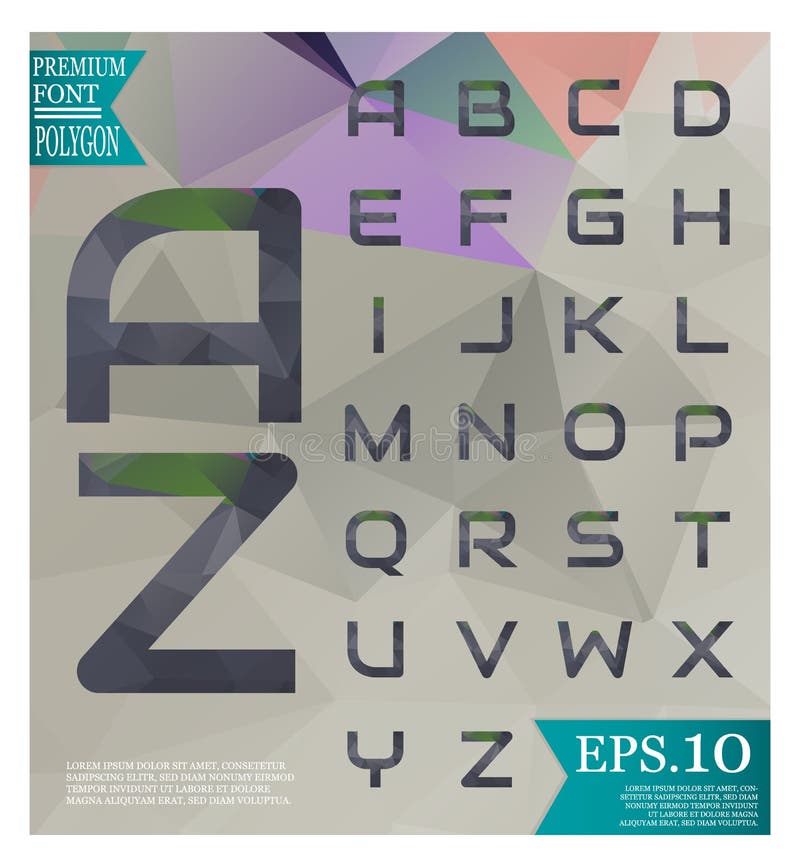 Font Low Poly Geometric Pattern Abstract Background, Texture Stock ...