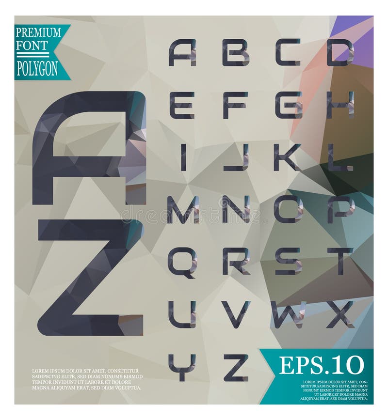 Font Low Poly Geometric Pattern Abstract Background, Texture Stock ...