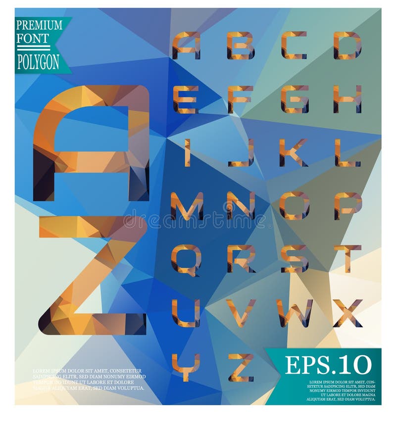 Font Low Poly Geometric Pattern Abstract Background, Texture Stock ...