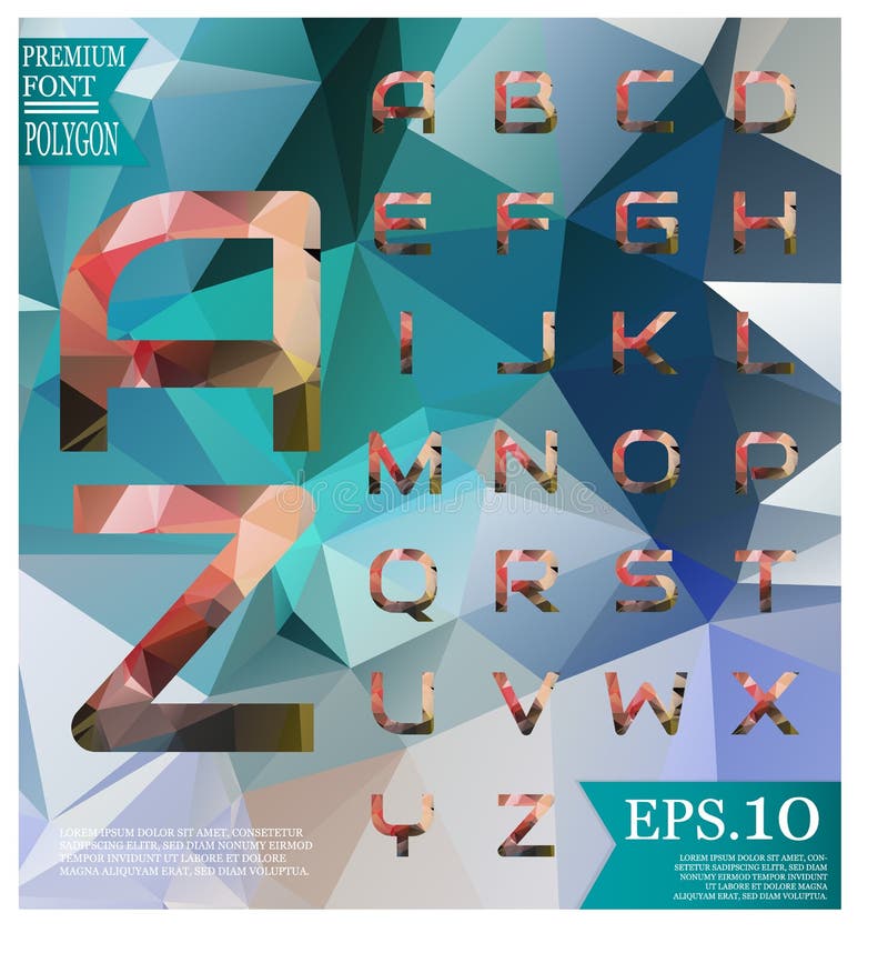 Font Low Poly Geometric Pattern Abstract Background, Texture for Stock ...