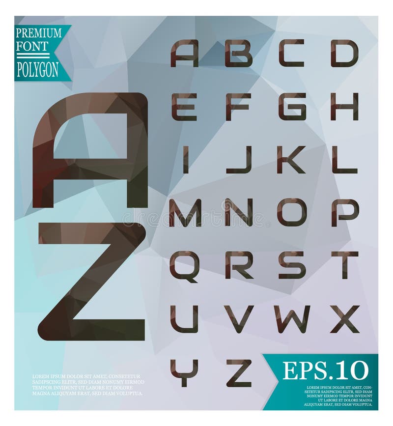 Font Low Poly Geometric Pattern Abstract Background, Texture for Stock ...