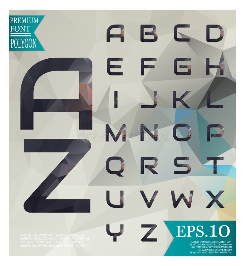 Font Low Poly Geometric Pattern Abstract Background, Texture for Stock ...