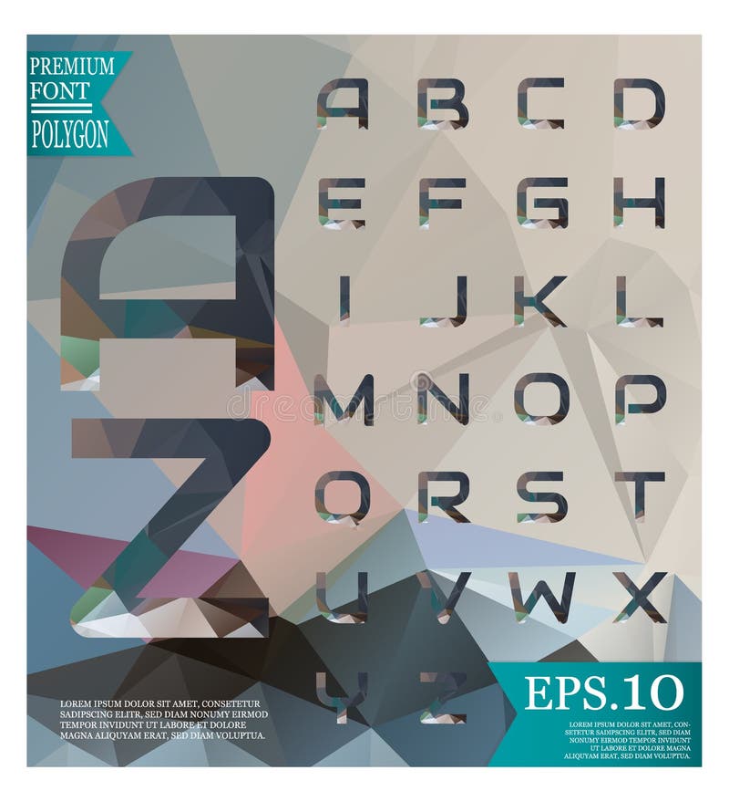 Font Low Poly Geometric Pattern Abstract Background, Texture for Stock ...