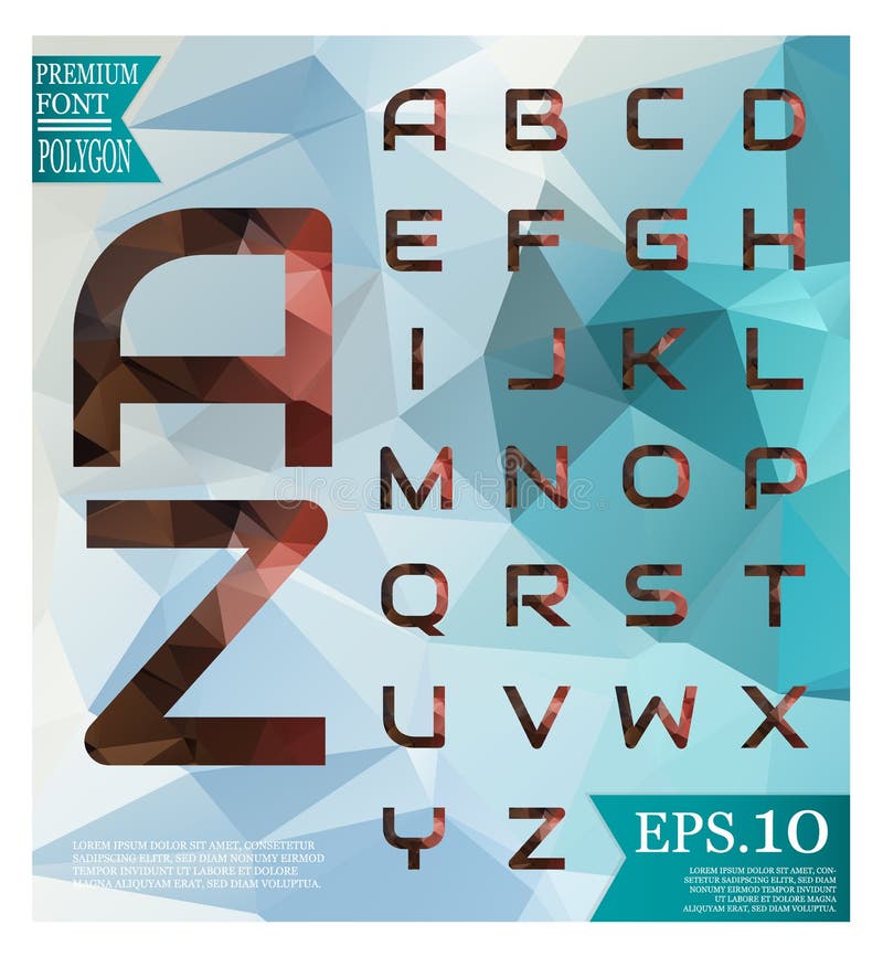 Font Low Poly Pastel Alphabet Vector Letters Isolated on Vector Stock ...