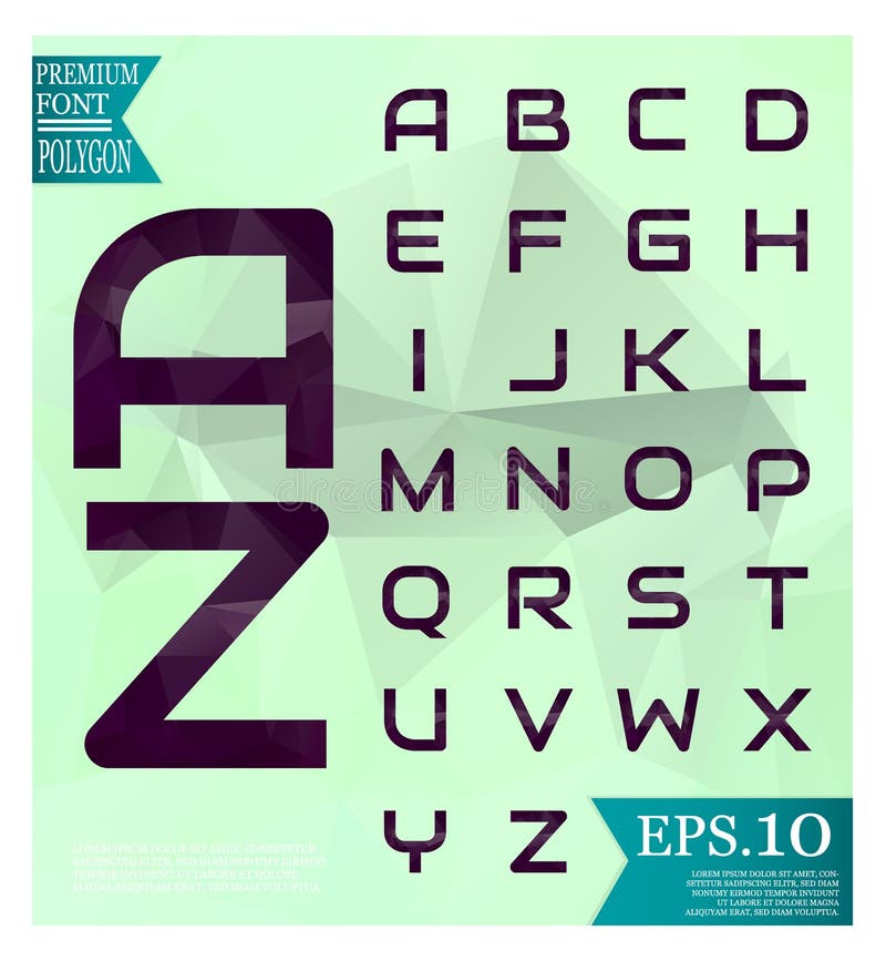 Font Low Poly Pastel Alphabet Vector Letters Isolated on Vector Stock ...