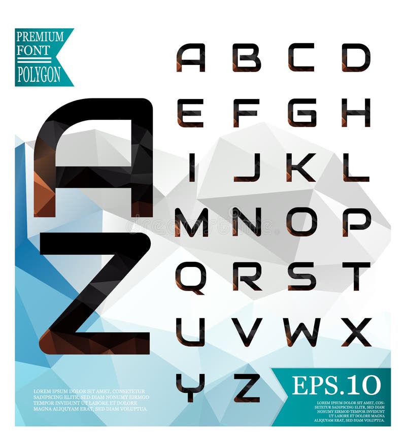 Font Low Poly Pastel Alphabet Vector Letters Isolated on Vector Stock ...