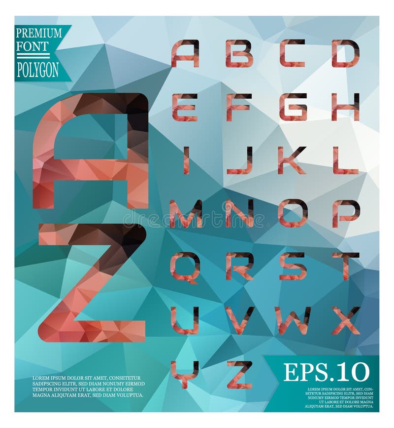 Font Low Poly Pastel Alphabet Vector Letters on Vector Stock Vector ...