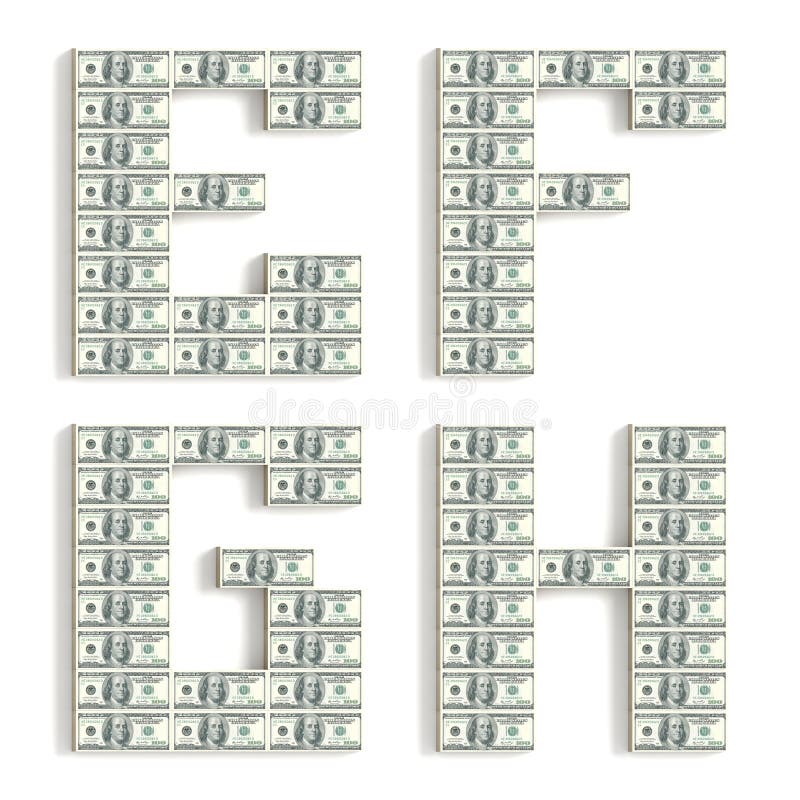 Font made of dollar packs. stock image. Image of currency - 39727545