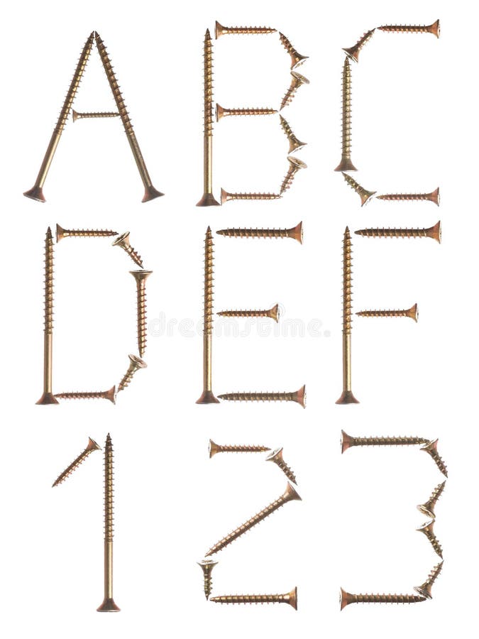 Font made of screws stock photo. Image of thread, alphabet - 51191096