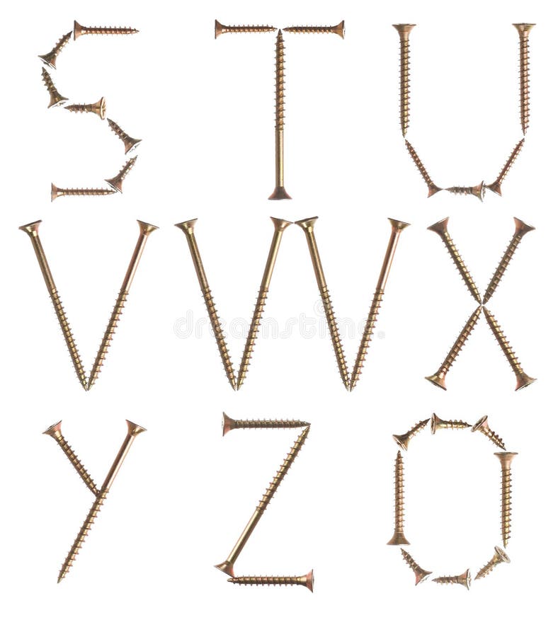 Font made of screws stock photo. Image of thread, alphabet - 51191096