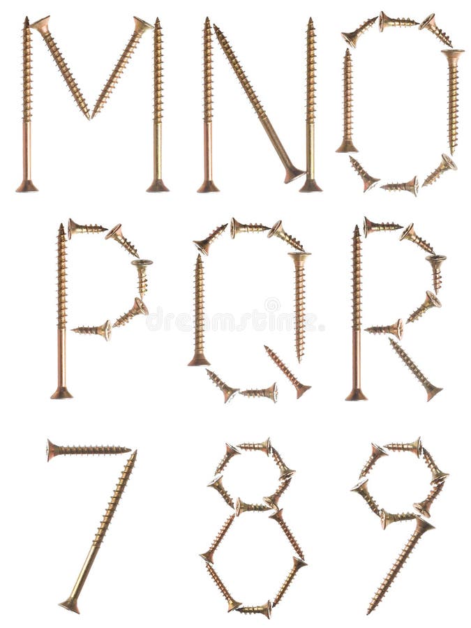 Font made of screws stock photo. Image of design, conceptual - 51191298