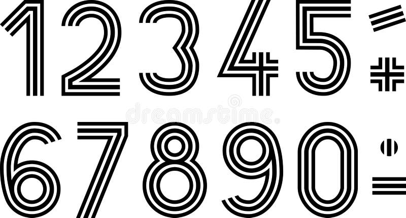 Font stock vector. Illustration of vector, numbers, typographic - 113001942