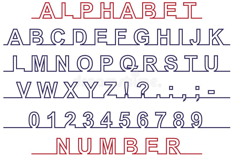 Font and number on line stock vector. Illustration of figure - 49694281