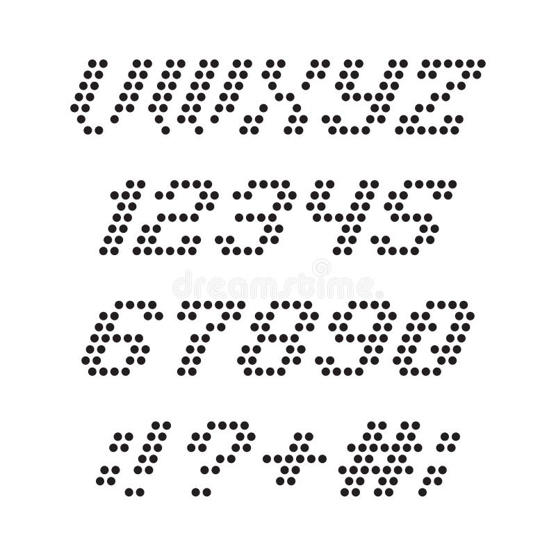 Font and numbers from dots stock vector. Illustration of language ...