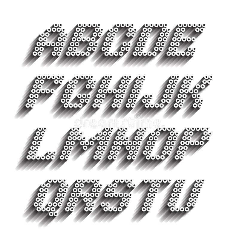 Font and numbers from pipe stock vector. Illustration of geometric ...