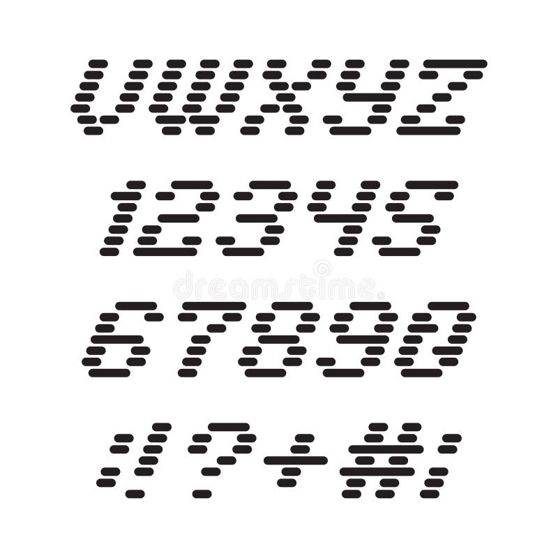 Font and Numbers from Stripes Stock Vector - Illustration of poster ...