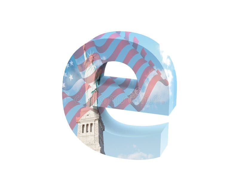 Font NYC Lowercase E Render Stock Illustration - Illustration of ...