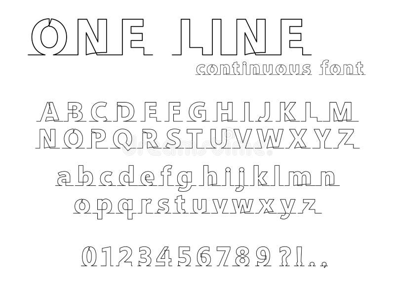 Continuous line font stock vector. Illustration of colorful - 134679630