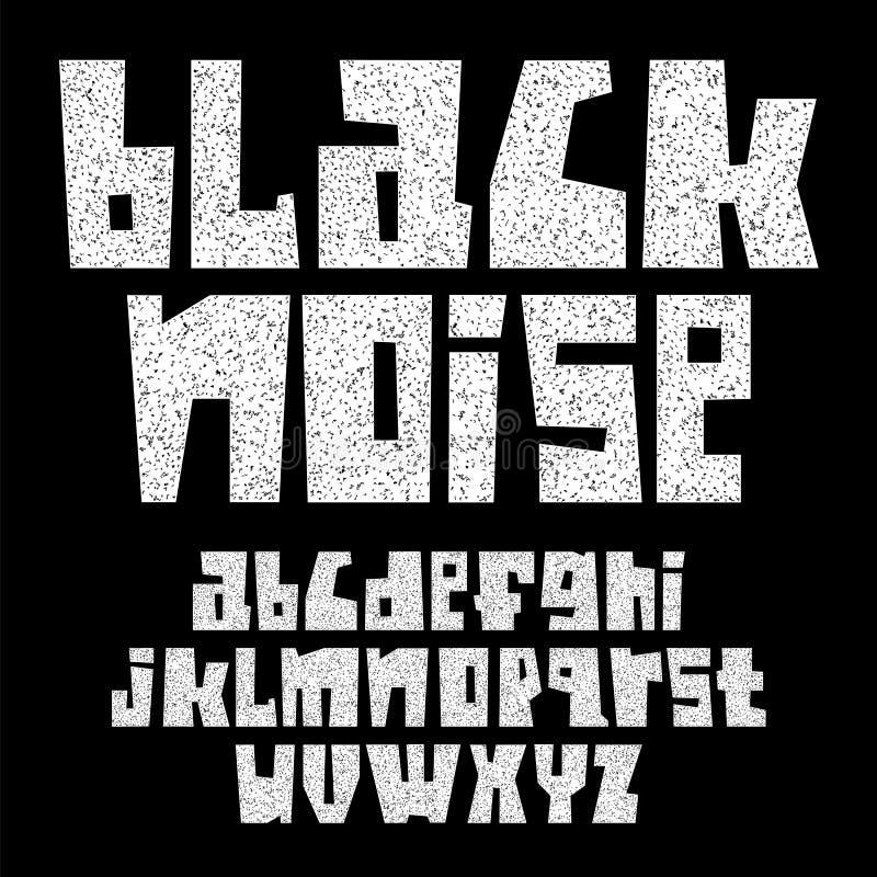 Font Paper Cut Black Noise, Lowercase Stock Vector - Illustration of ...