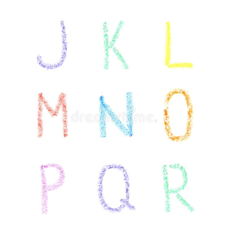 Font Pencil Crayon. ABC Chalk Letters. Handwritten Stock Vector ...