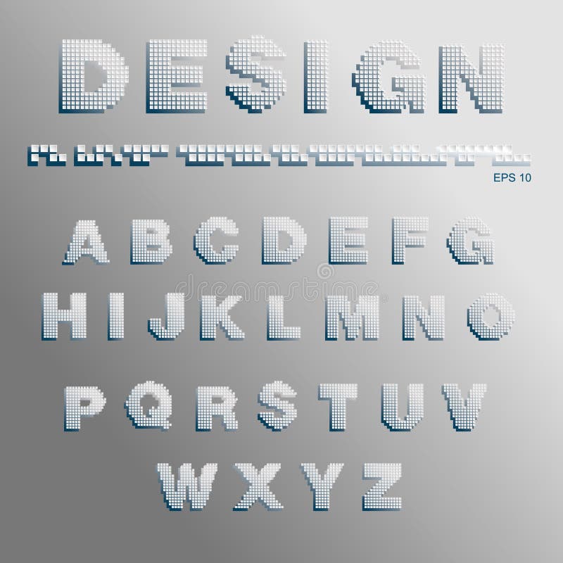 Font pixels stock vector. Illustration of education, digital - 73332748