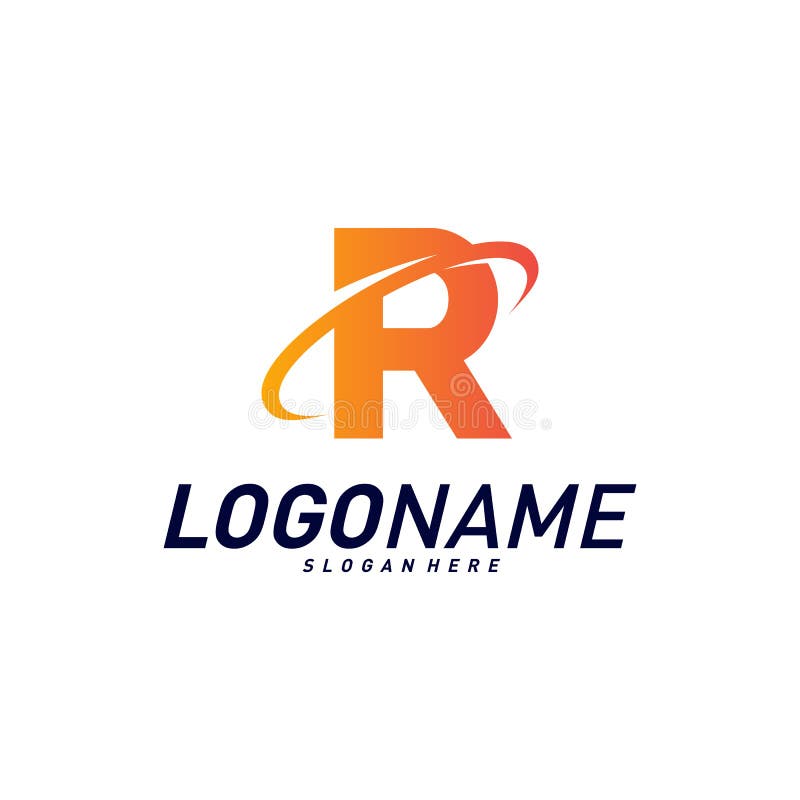 Font with Planet Logo Design Concepts. Letter R Logo Icon Vector ...